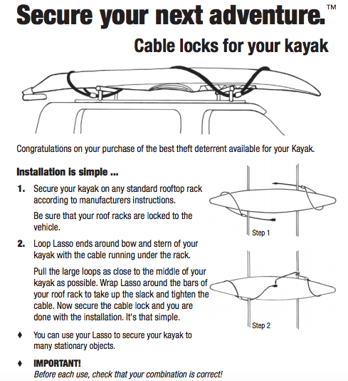 The NEW Lasso KONG Kayak Security Lock – Kingdom Outdoor Products